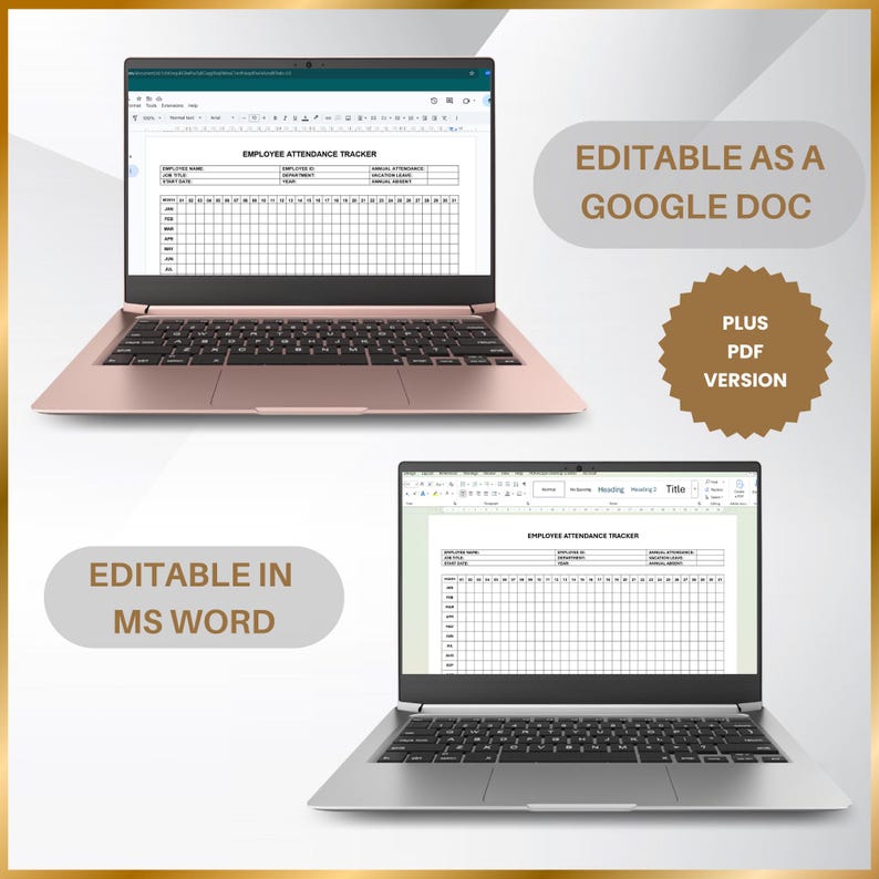 Employee Attendance Tracker: HR Template for Staff Work Hours Logging ...