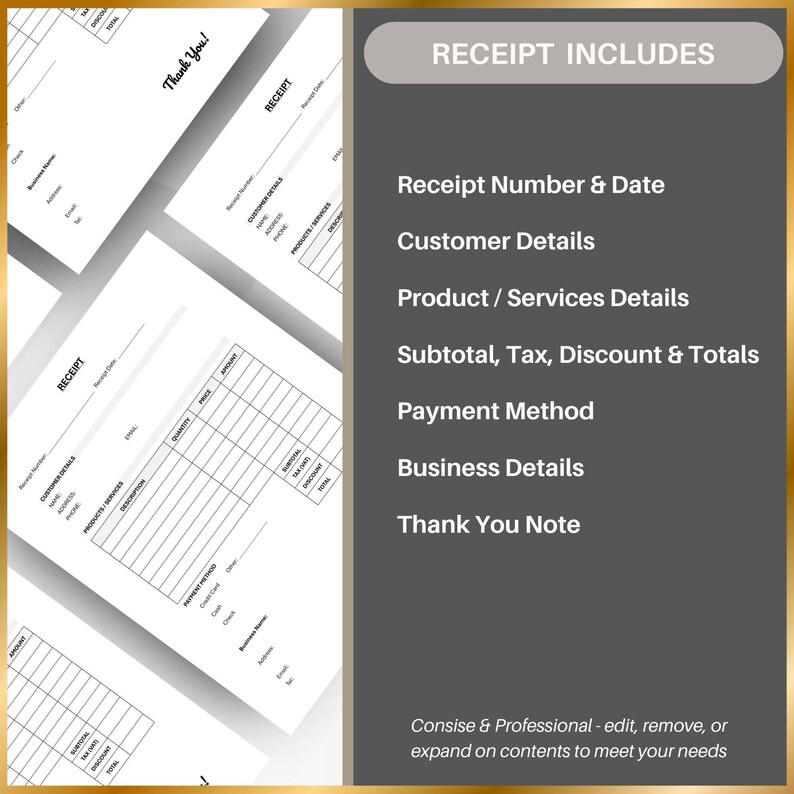 Receipt Template for Small Business, Payment Acknowledgement for ...