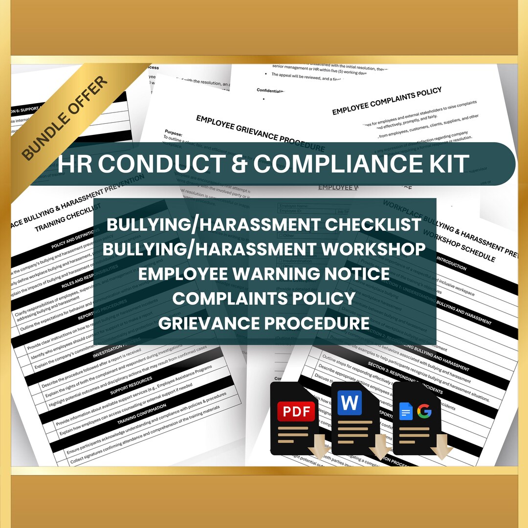 HR Compliance Templates: Employee Conduct Forms & Workplace Policy ...