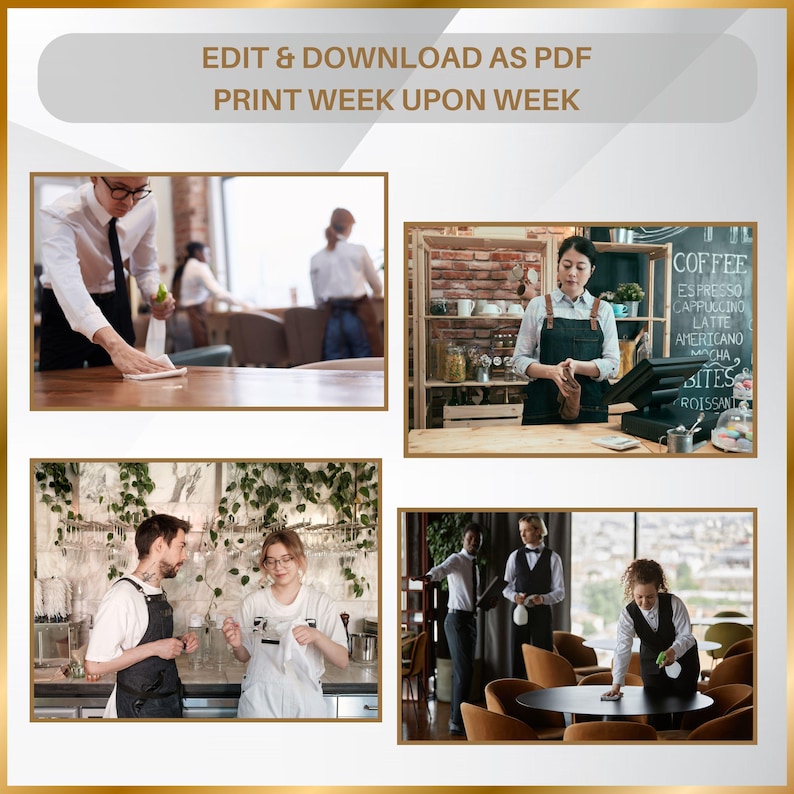 Restaurant Opening Closing Checklist: Waiter Staff Duties (PDF, Word ...