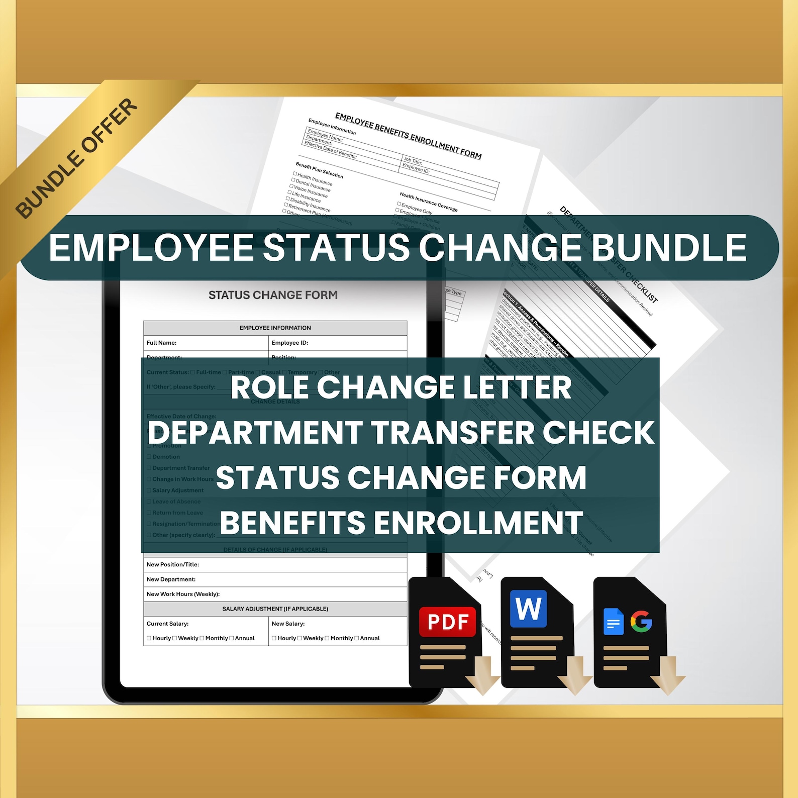 Employee Status Change Bundle, HR Status Change Forms, Role Change ...