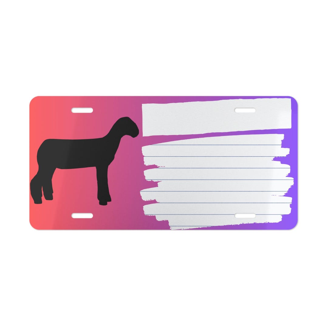 Pink and Purple Stall Sign - Show Lamb - License Plate - Etsy