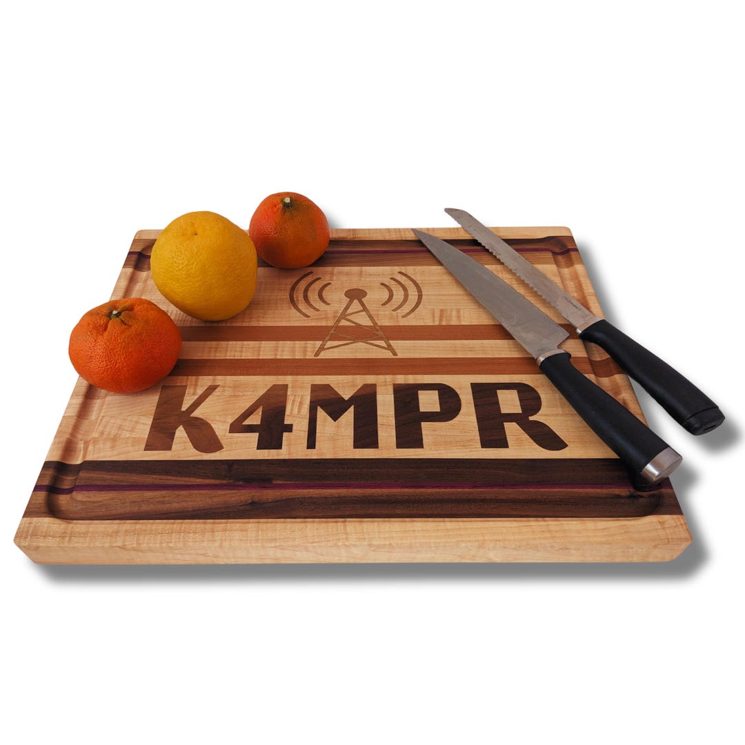 Custom Ham Radio Call Sign With Antenna Cutting Board - Personalized ...