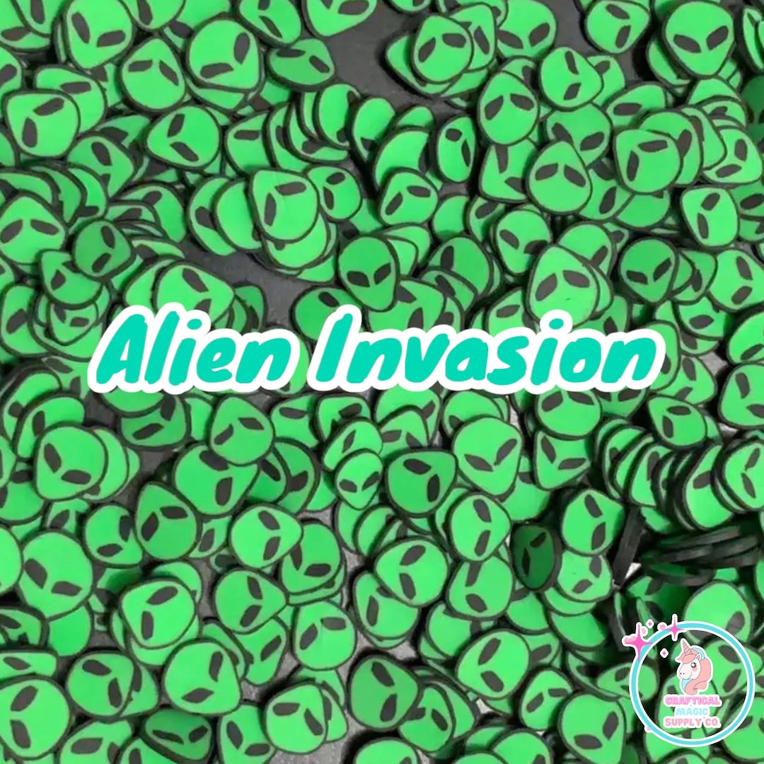 Alien UFO Kawaii Green Black Polymer Clay Sprinkles 50 Gram - Etsy