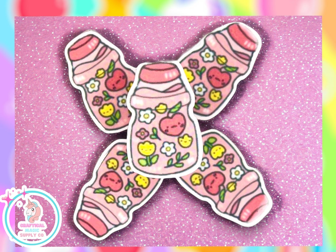 5pc Set Resin Planar Flat Back Kawaii Strawberry Peach Yogurt Korean ...