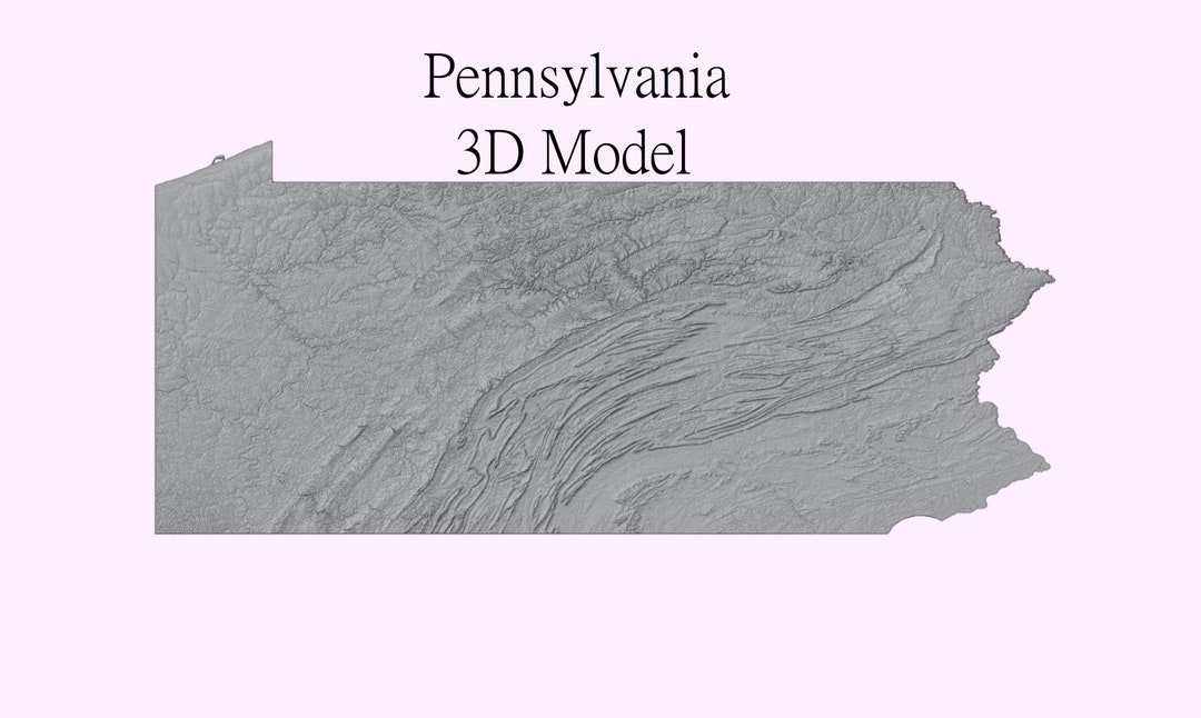 Pennsylvania Topographic Model - CNC STL File - Etsy