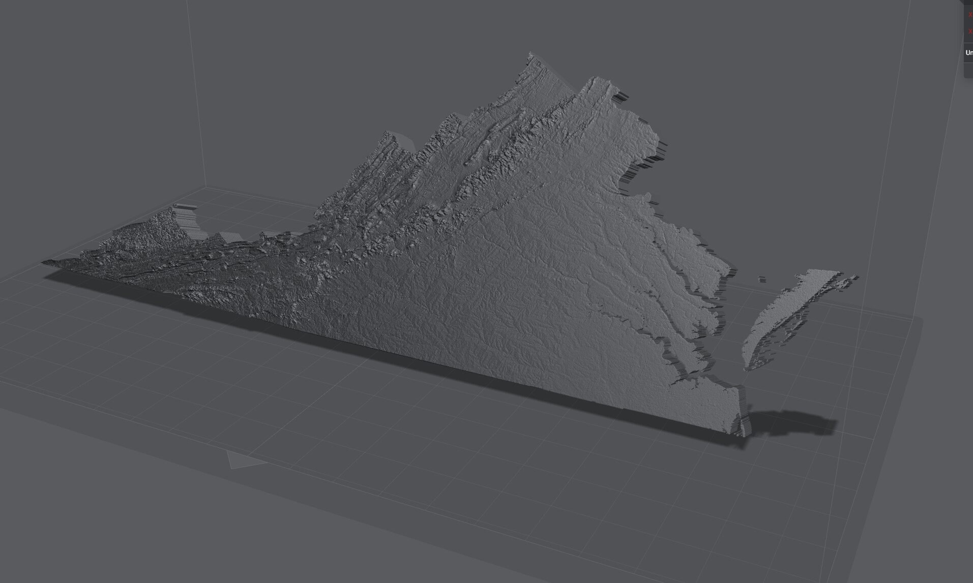 Virginia High Detail Topographic Model CNC STL File - Etsy