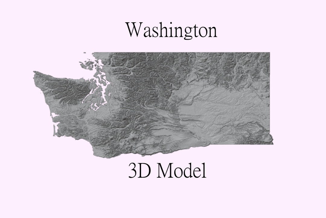 Washington Topographic Model - CNC STL File - Etsy