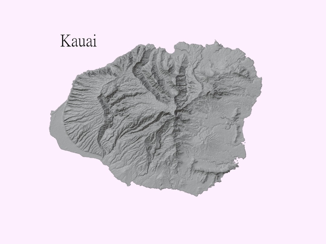 Kauai High Detail Topographic Model - 3D Printer and CNC STL File - Etsy