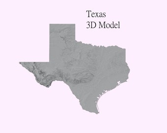 State of Texas Topographic Map 3D Model File Stl File for CNC Milling ...