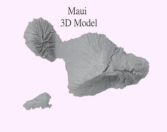 State of Hawaii Topographic Map 3D Model File Stl File for CNC Milling ...