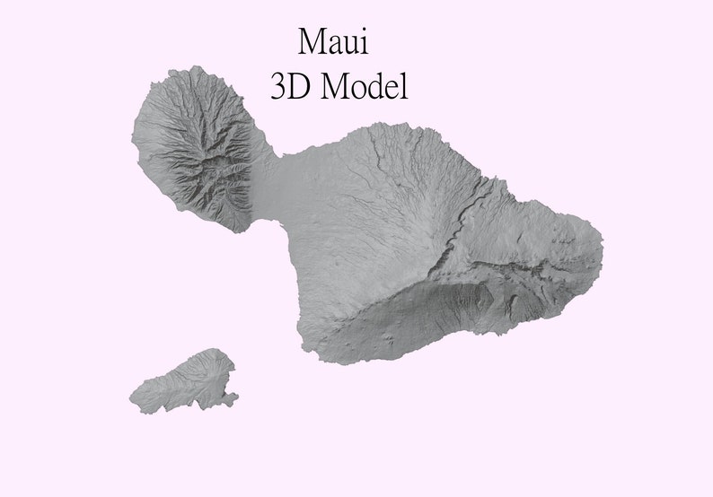 Maui Topographic Model - CNC STL File - Etsy
