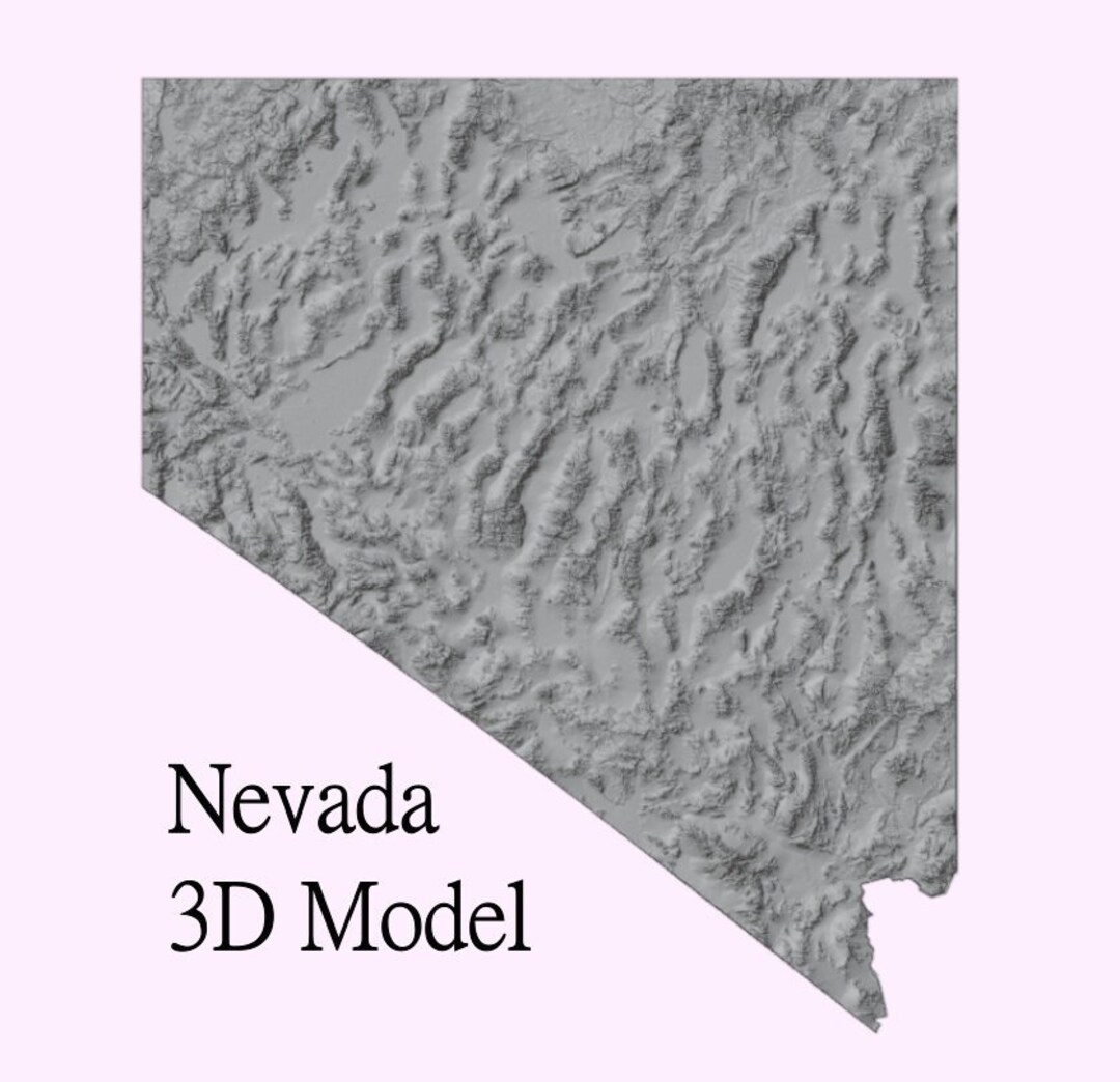 Nevada Topographic Model - CNC STL File - Etsy