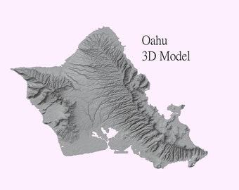 Ni'ihau High Detail Topographic Model - 3D Printer and CNC STL File - Etsy