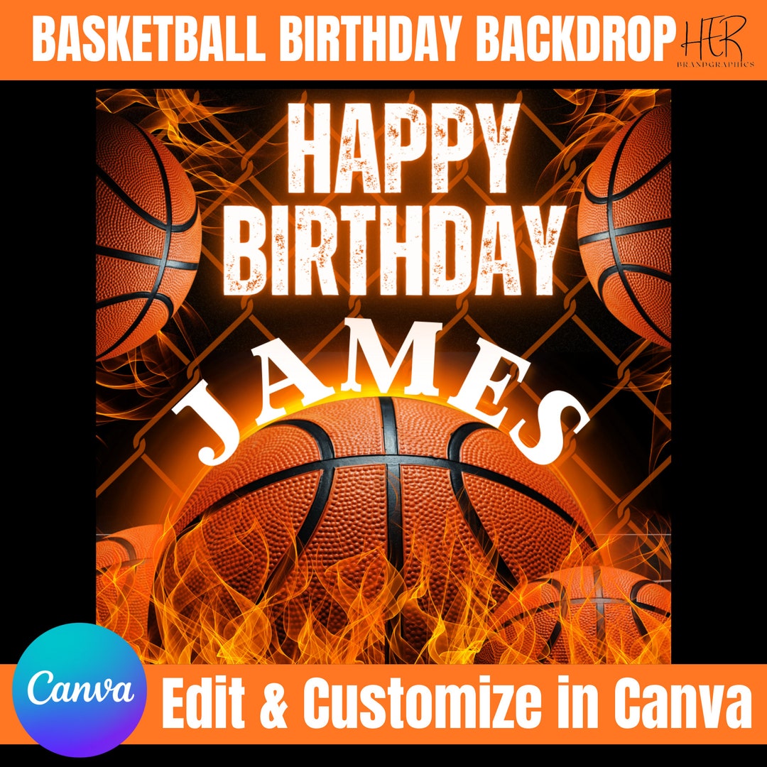 Basketball Backdrop, Basketball Party, Basketball Banner, Party ...
