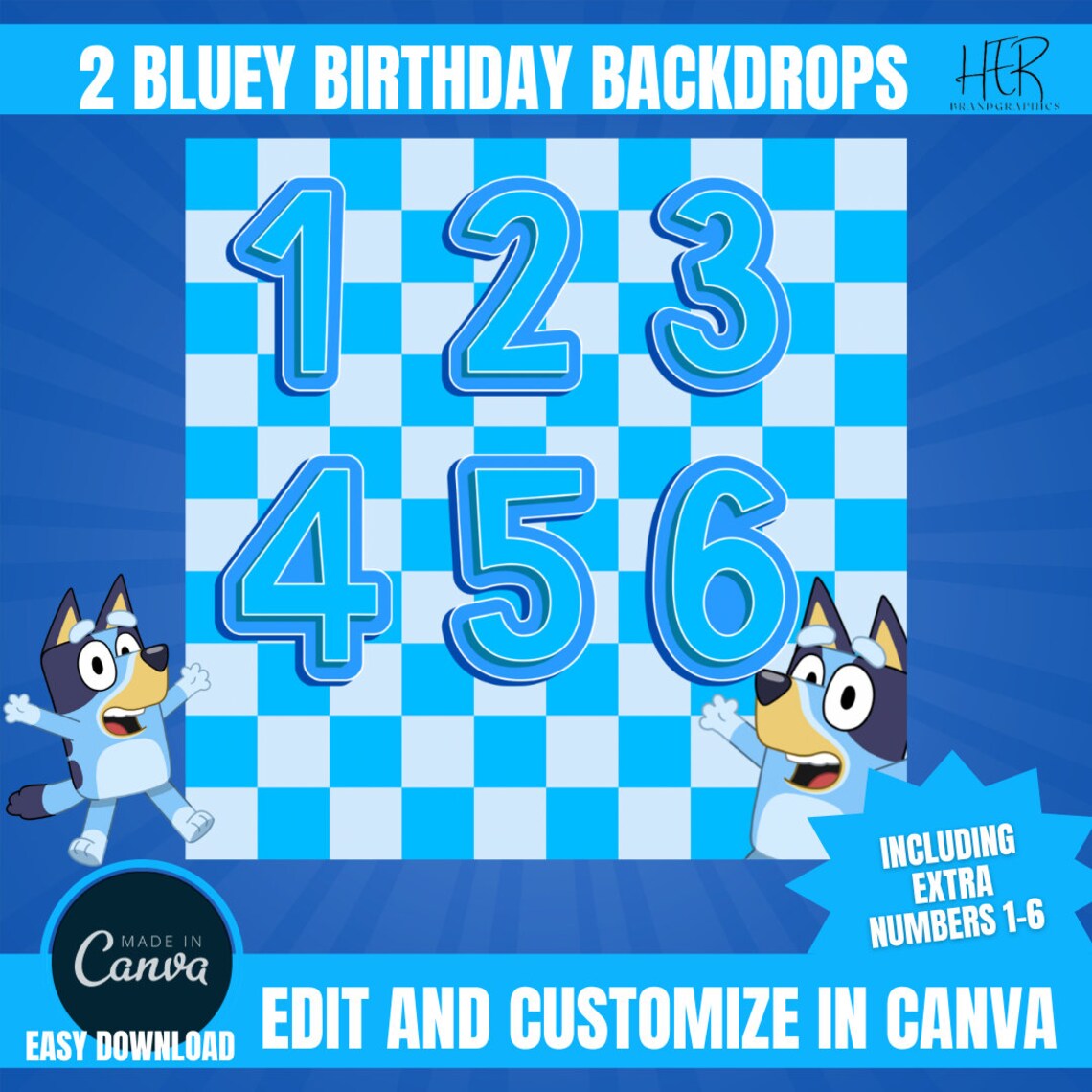 Bluey Birthday Banner, Bluey Backdrop, Birthday Boy Banner, Blue Banner ...