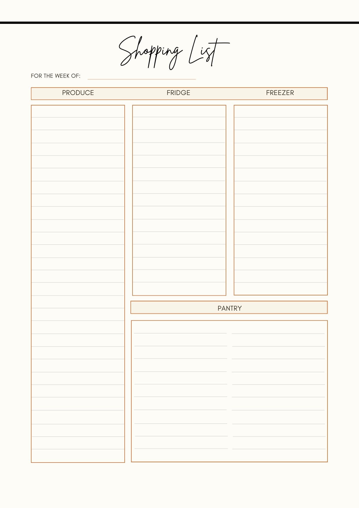 Meal Planner & Shopping List - Etsy
