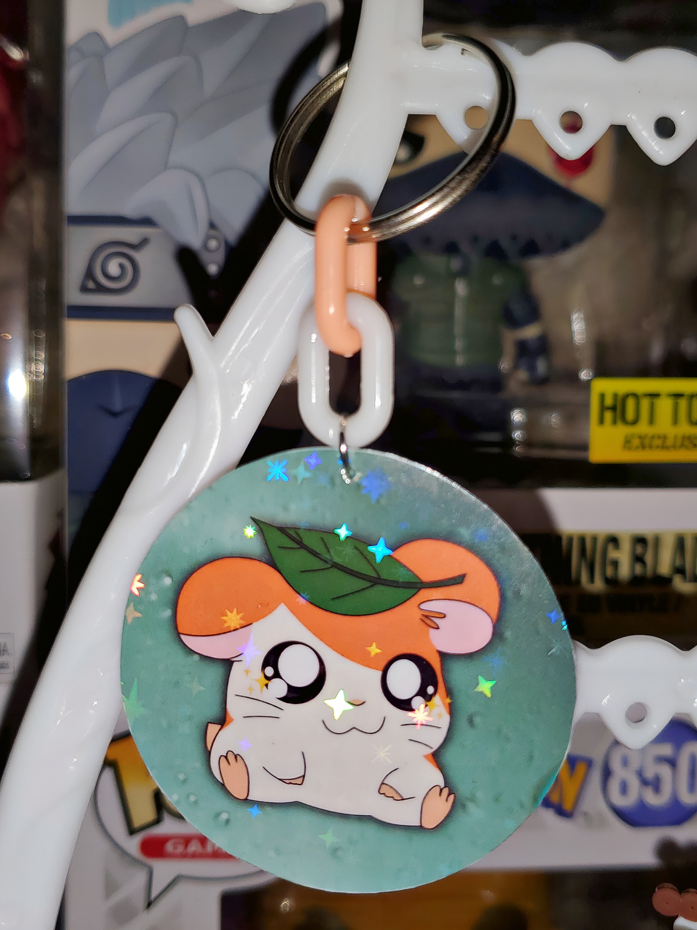 Custom Hamtaro Anime Holographic Prism Kawaii Y2K Aesthetic Keychain ...