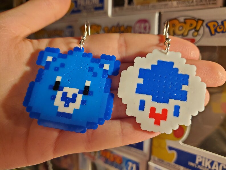 Care Bear Pixel 8bit Kawaii Aesthetic Earrings - Etsy