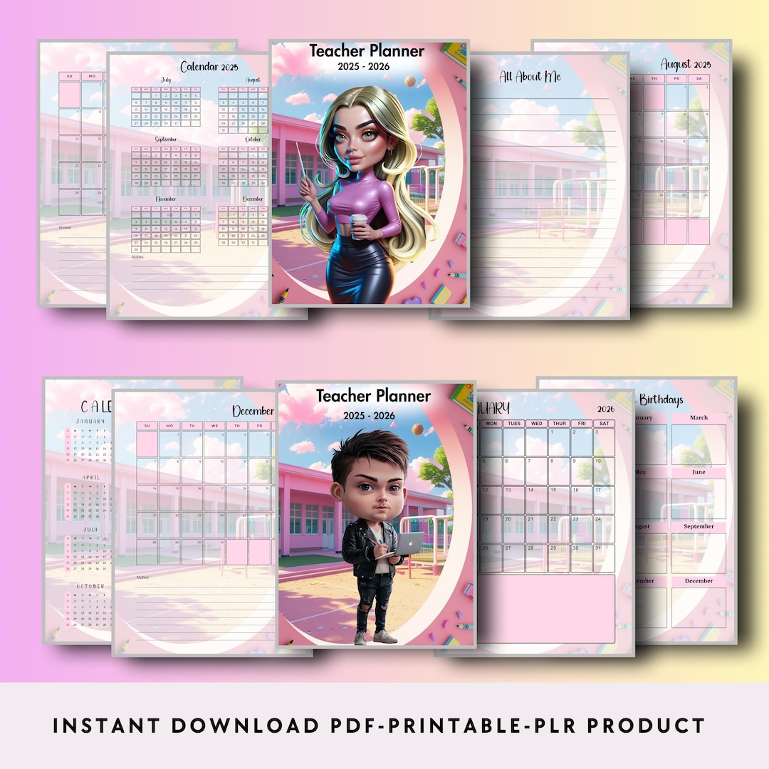 Teacher Planner 2025-2026 | Printable Weekly Agenda & Lesson Plan ...