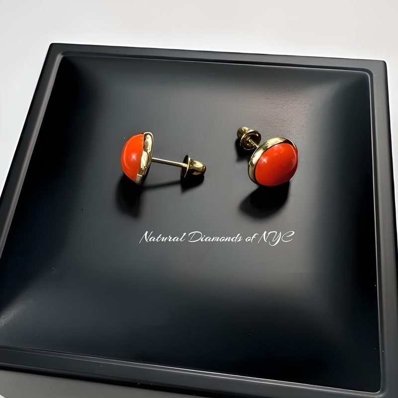 Orange Bezel Stud - Etsy