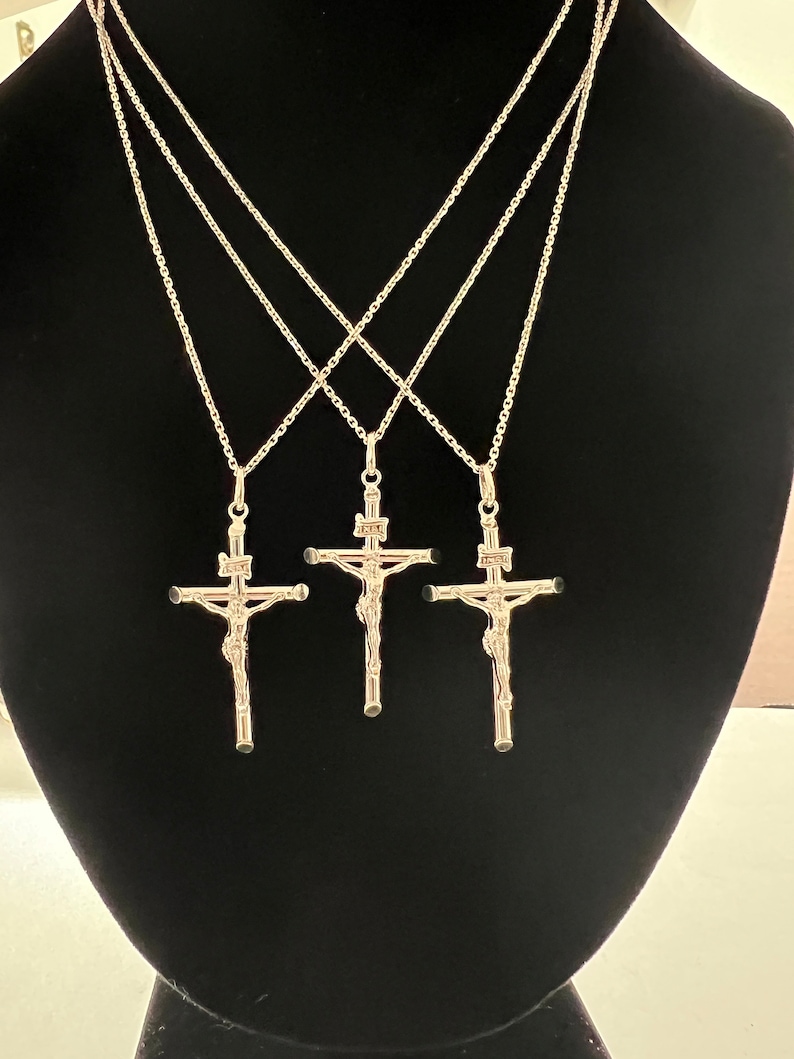 Crucifix Cross Pendant Necklace in 925 Kt Sterling Silver With 16 Inch ...