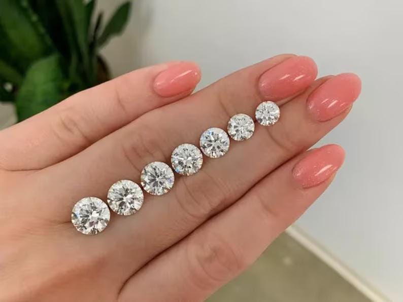 Certified Loose Moissanite Round Cut Stones D VVS1 All Available Sizes ...