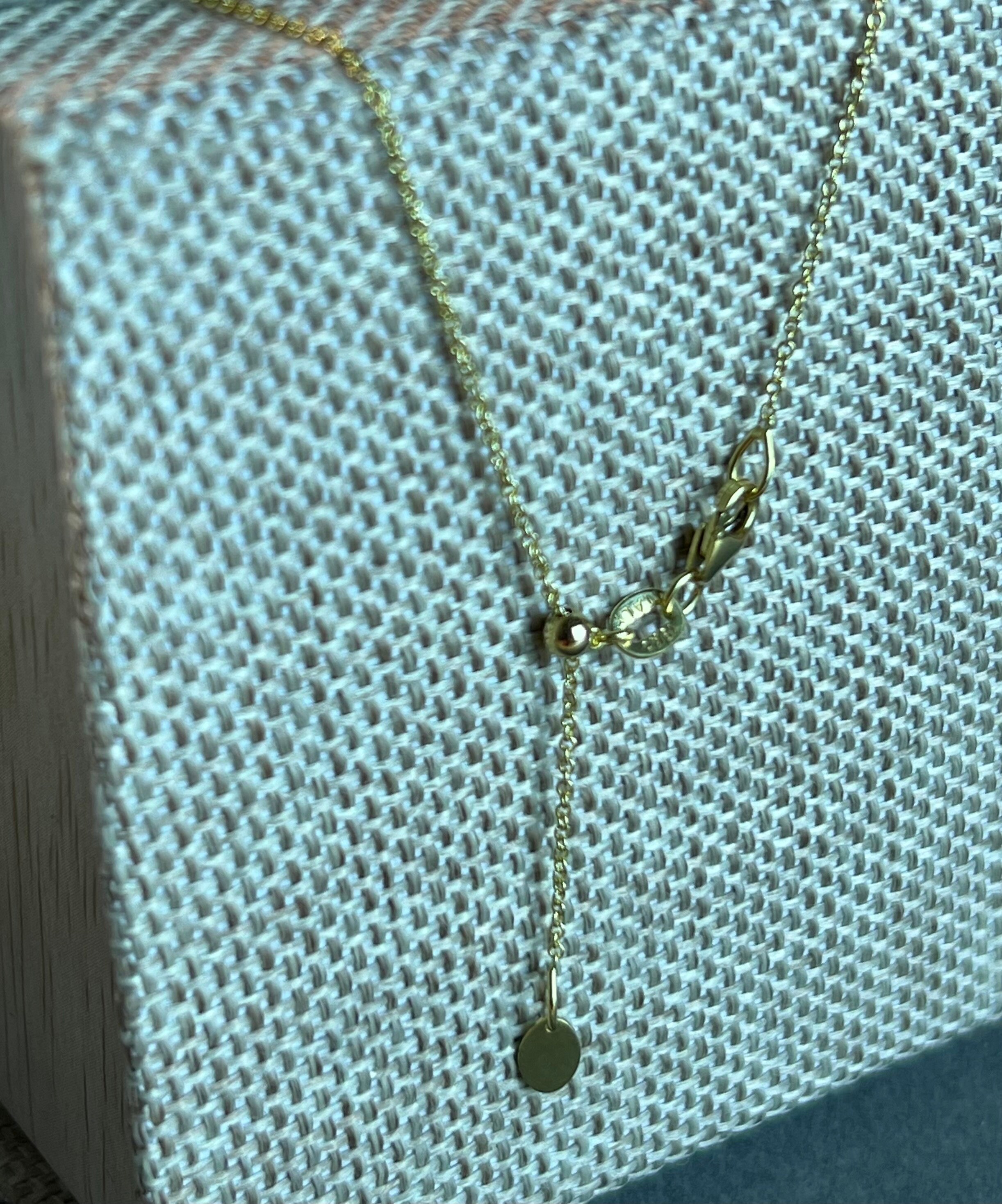18k Solid Gold Box Chain Necklace: Adjustable Bolo Slide - Etsy