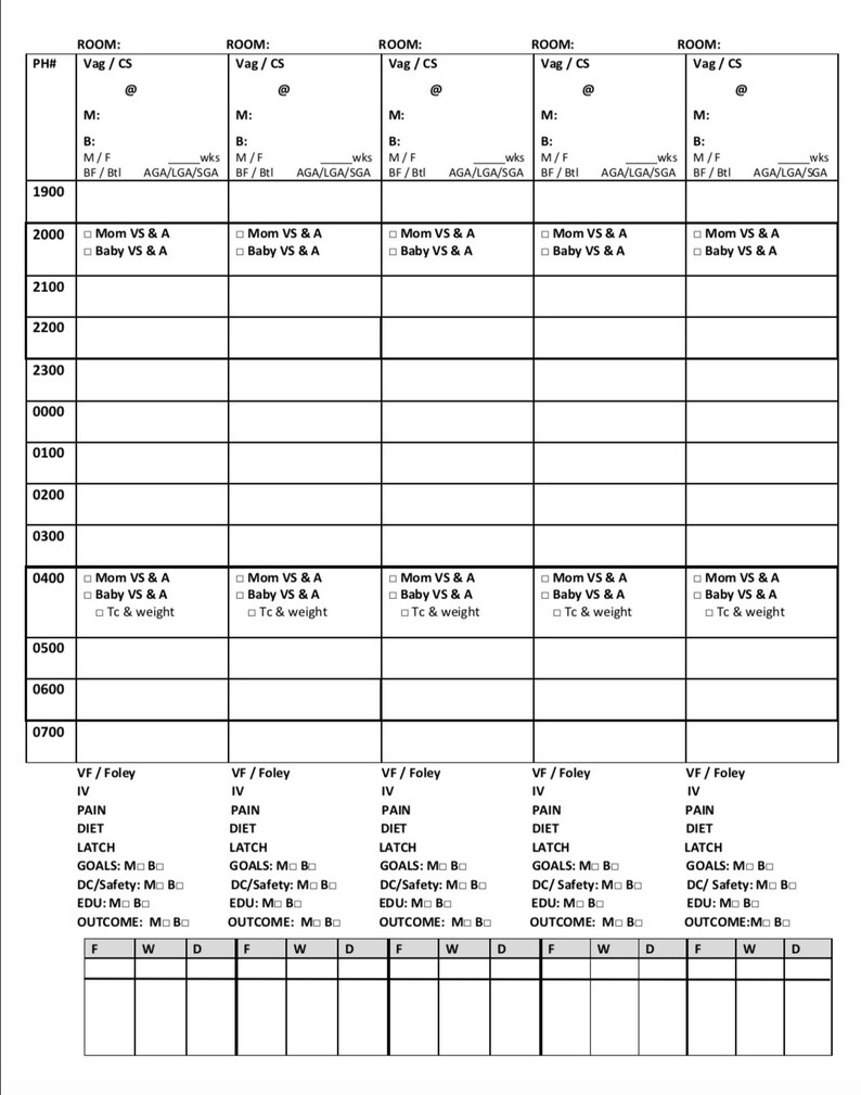 Mother Baby Report Sheet - Etsy