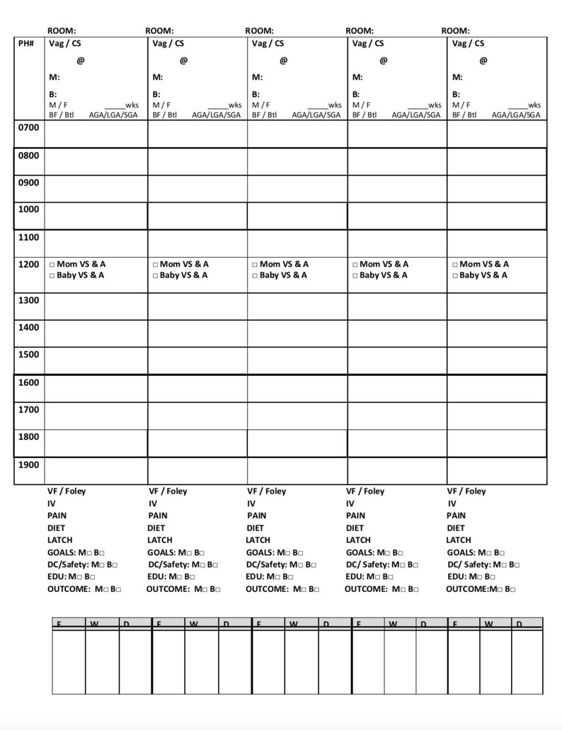 Mother Baby Report Sheet - Etsy