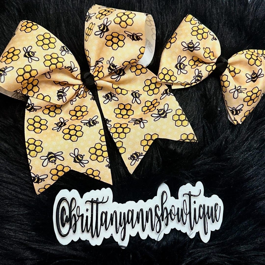 Bumble Bee Honey Bee Honey Cheer Bow Boutique Bow With Alligator Clip ...