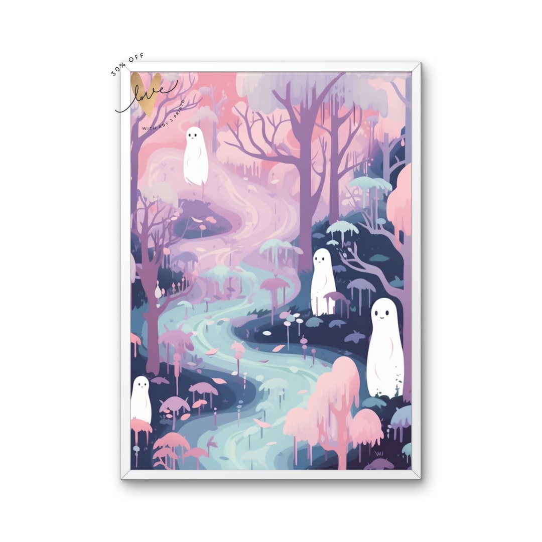 Ghost Pastel Halloween Art Cute Halloween Print Ghost Goth - Etsy