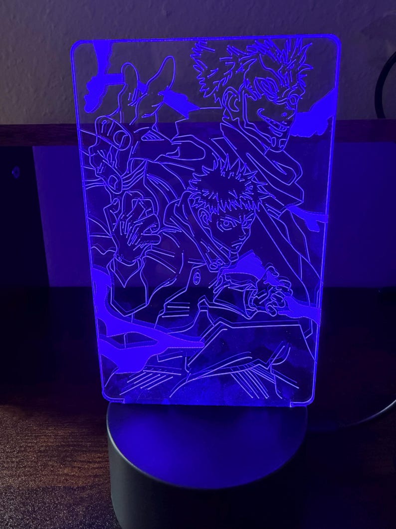 Jujutsu Kaisen 3D LED Lamp With Base, Multicolor 3D Illusion Night ...