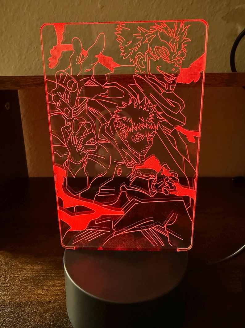 Jujutsu Kaisen 3D LED Lamp With Base, Multicolor 3D Illusion Night ...