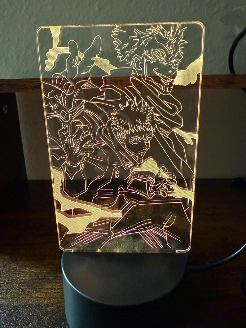 Jujutsu Kaisen 3D LED Lamp With Base, Multicolor 3D Illusion Night ...