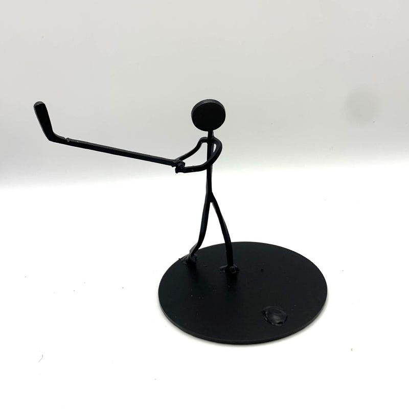 Metal Hockey Player Sculpture - Etsy