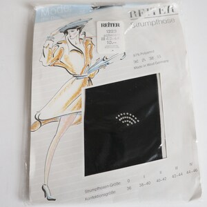 Black 80s Pantyhose With Rhinestones // DEADSTOCK Reiter Stockings ...