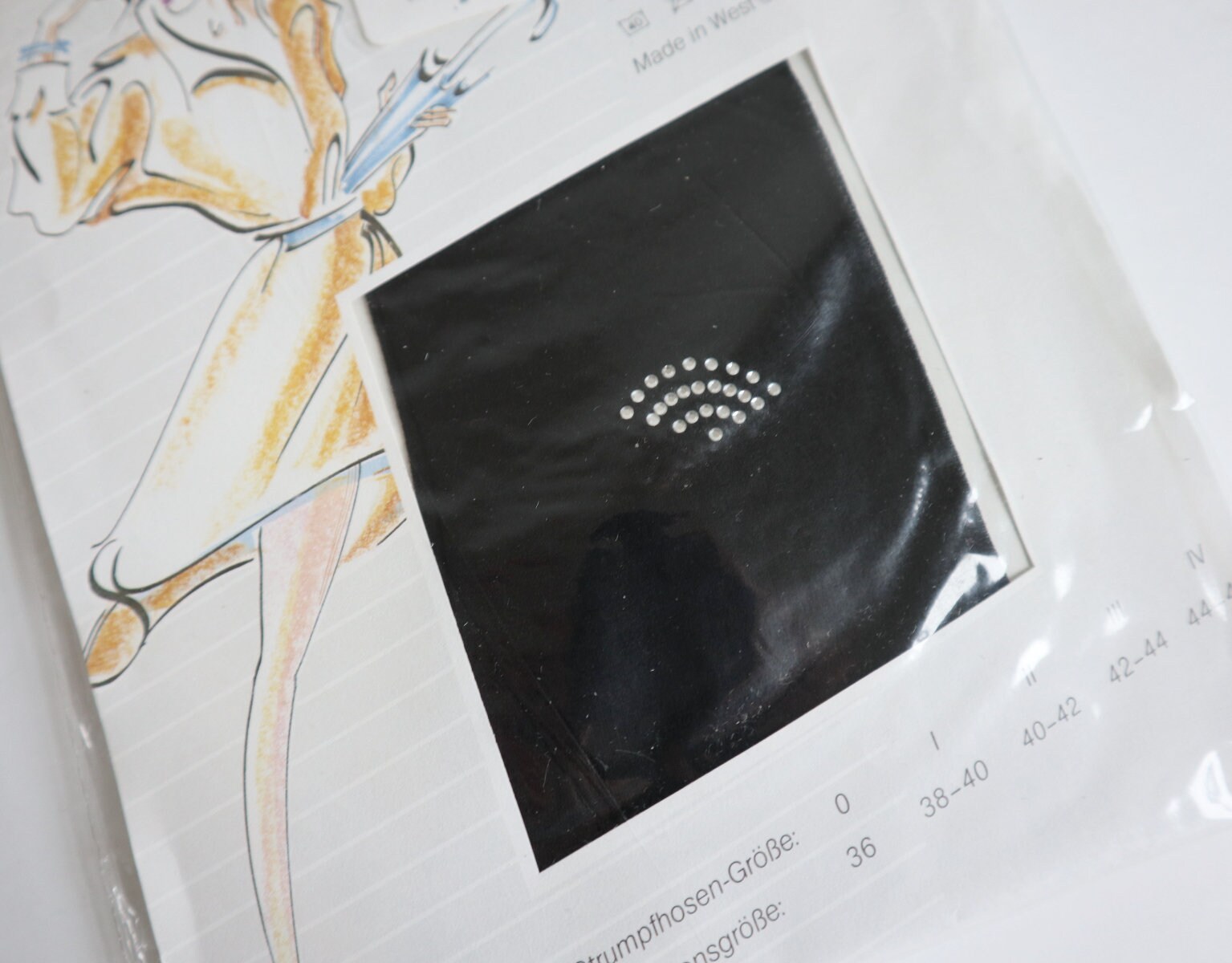 Black 80s Pantyhose With Rhinestones // DEADSTOCK Reiter Stockings ...