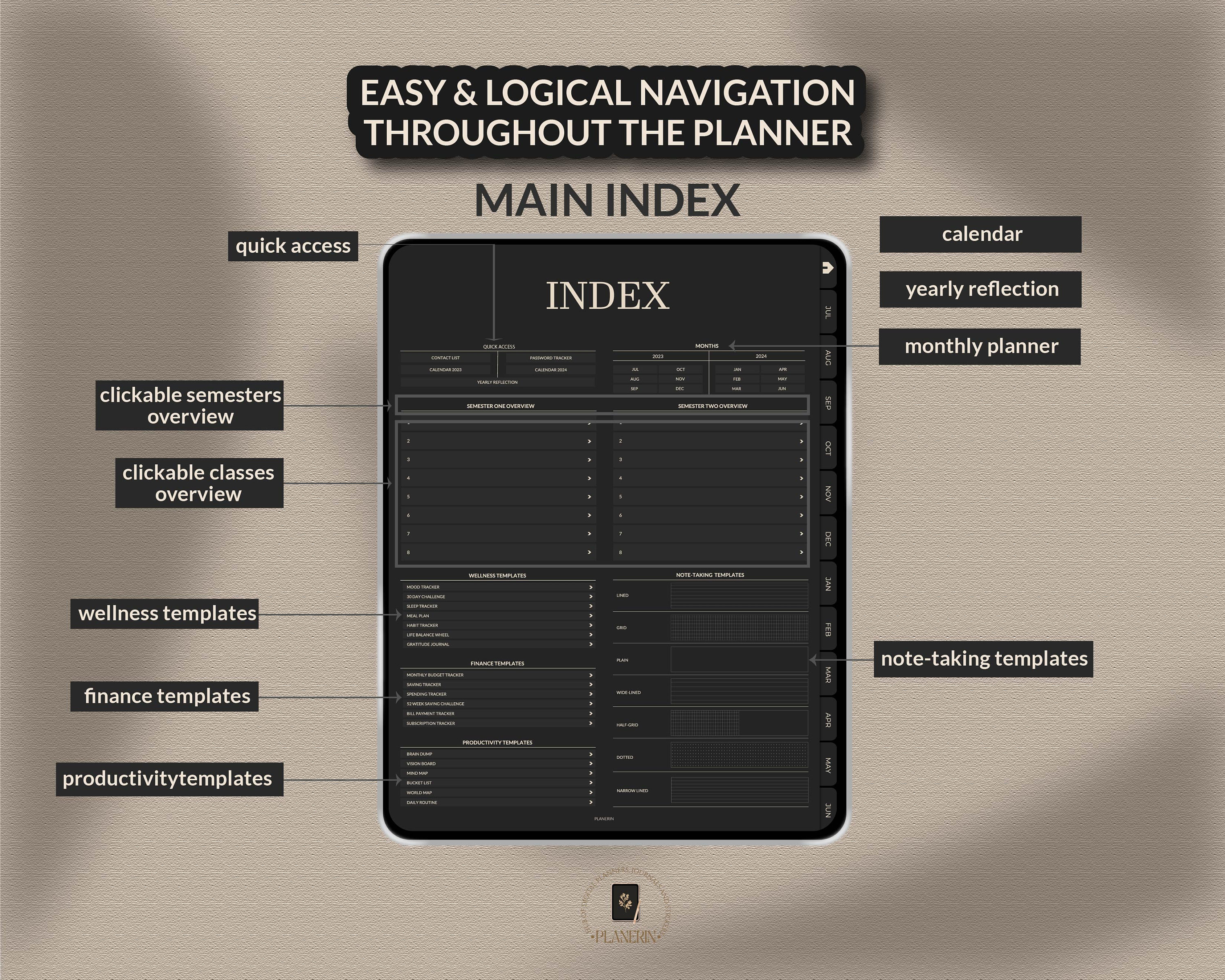Student Planner 2023-2024 Digital Study Planner College - Etsy