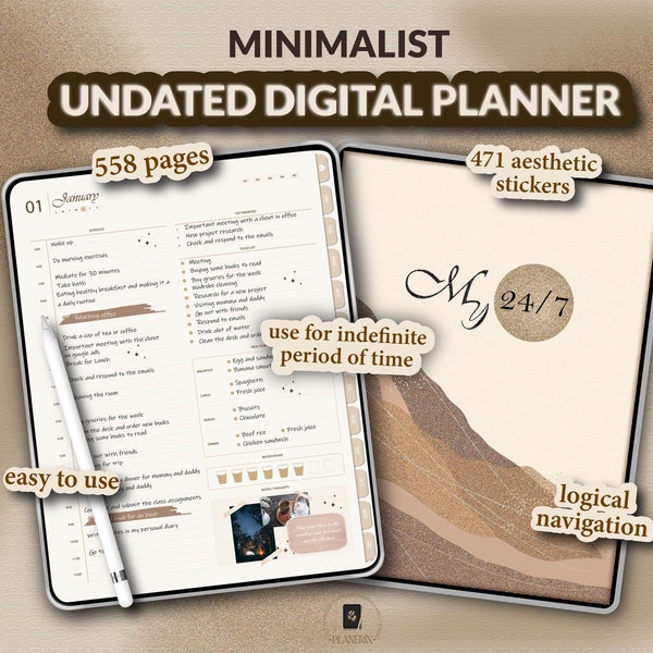 Undated Digital Planner - Etsy