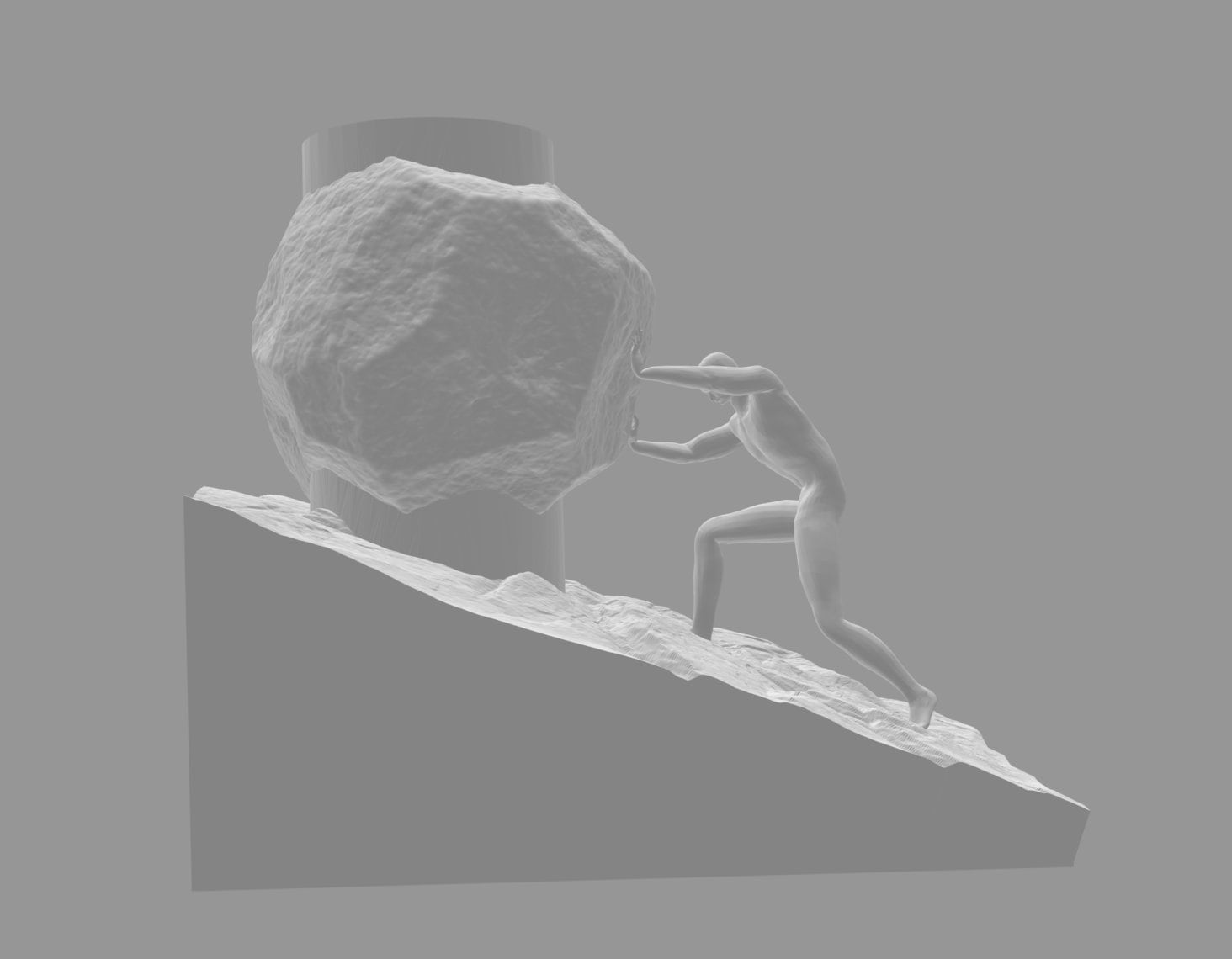 Sisyphus Statue Tabletop Pencil Holder STL File - Etsy