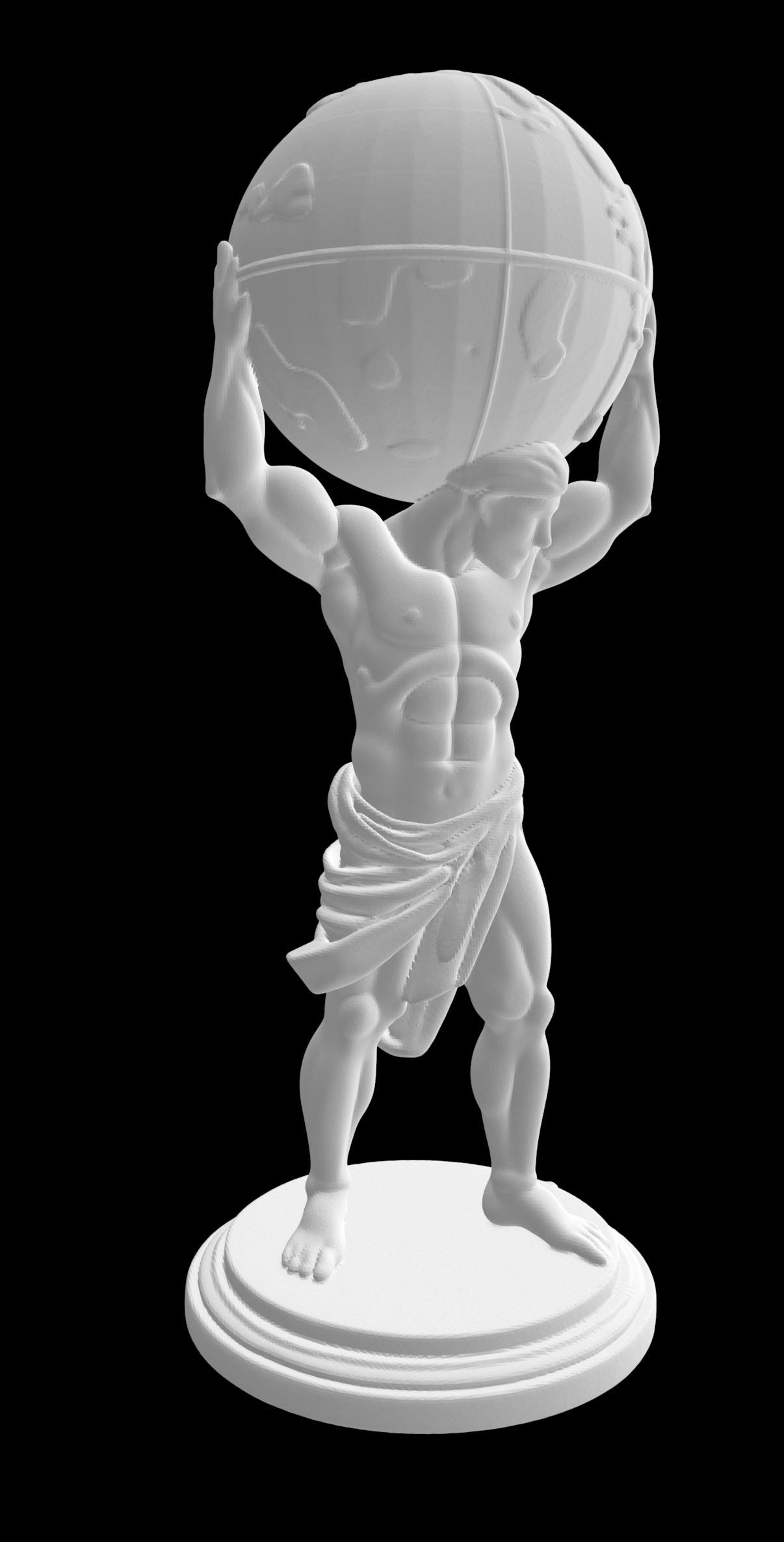 Atlas Statue STL File – Downloadable 3D Print Model | Greek Titan ...