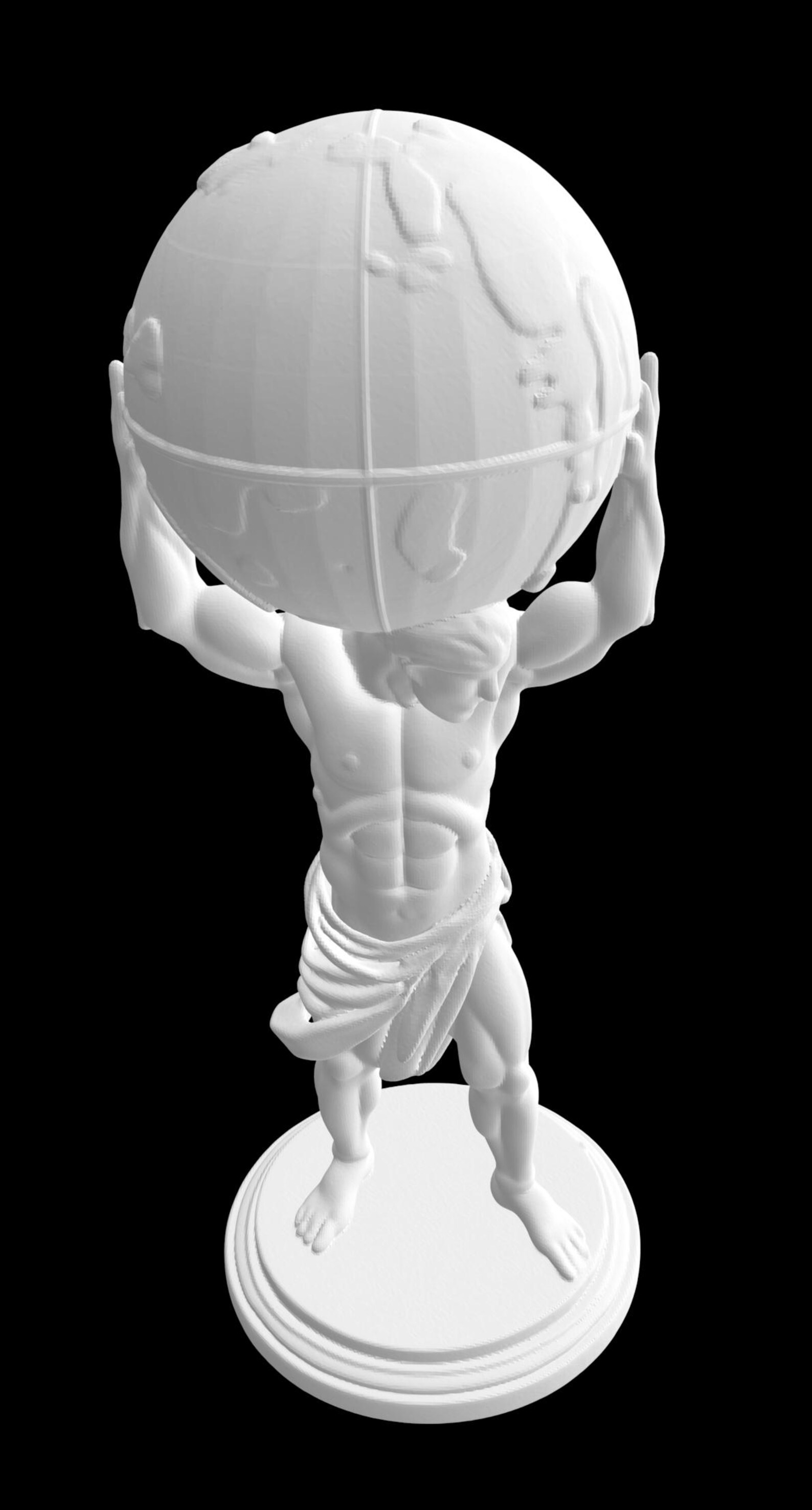 Atlas Statue STL File – Downloadable 3D Print Model | Greek Titan ...