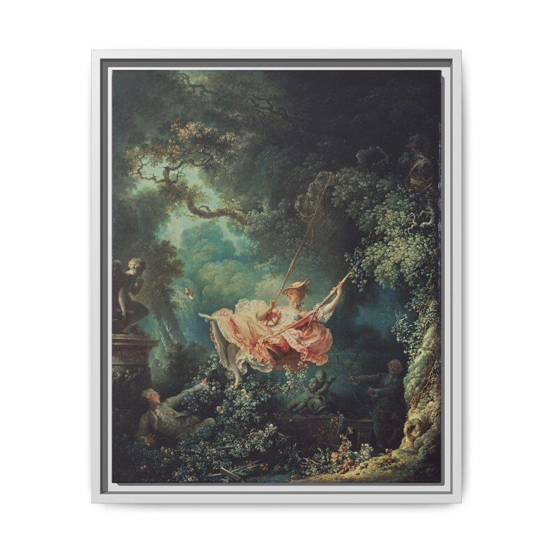 The Swing by Jean-honoré Fragonard - Framed Rococo Fine Art Canvas ...