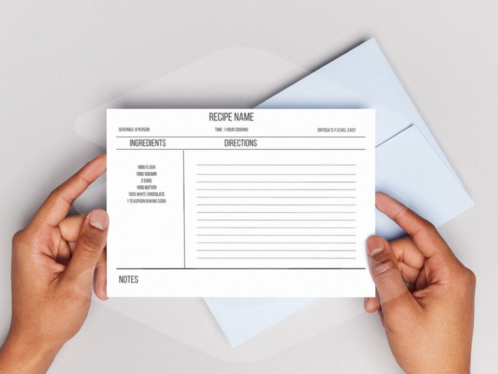 Editable Recipe Card, Recipe Card, Minimalist Recipe Card,recipe Box ...