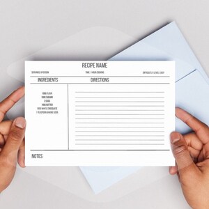 Editable Recipe Card, Recipe Card, Minimalist Recipe Card,recipe Box ...