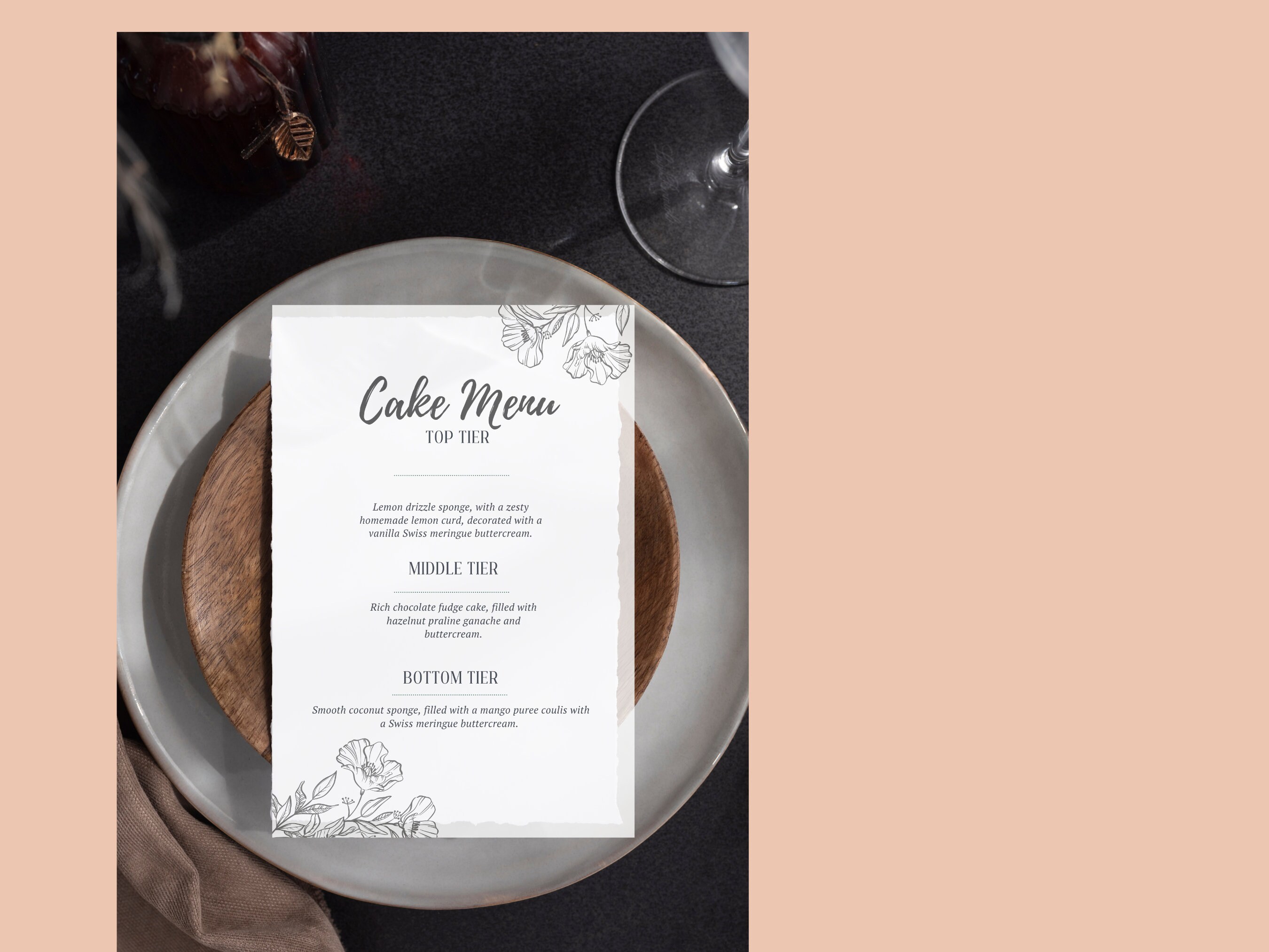 Editable Wedding Cake Menu Template, Wedding Template, Wedding Sign ...