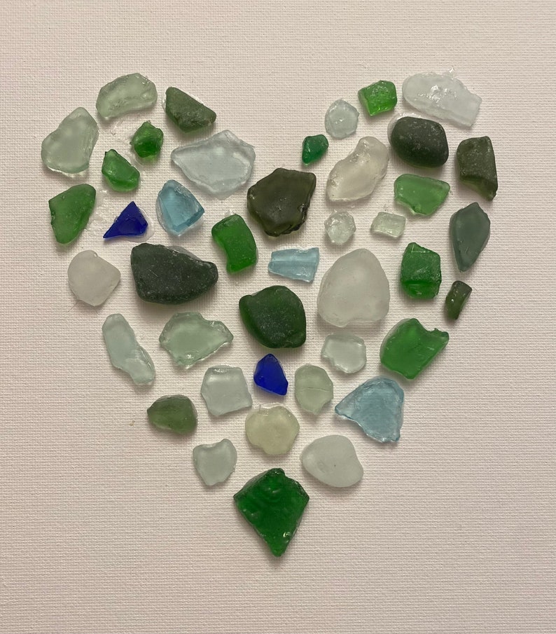 Lake Erie Beach Glass Heart Wall Art - Etsy