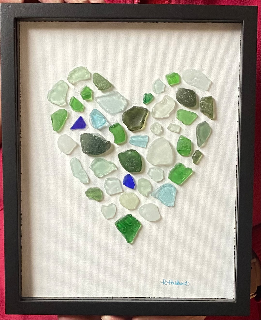 Lake Erie Beach Glass Heart - Wall Art - Etsy