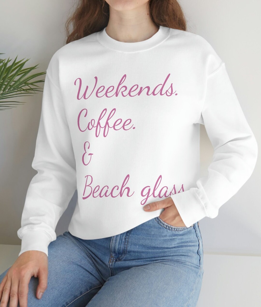 Weekends. Coffee. and Beach Glass. Unisex Heavy Blend Crewneck ...